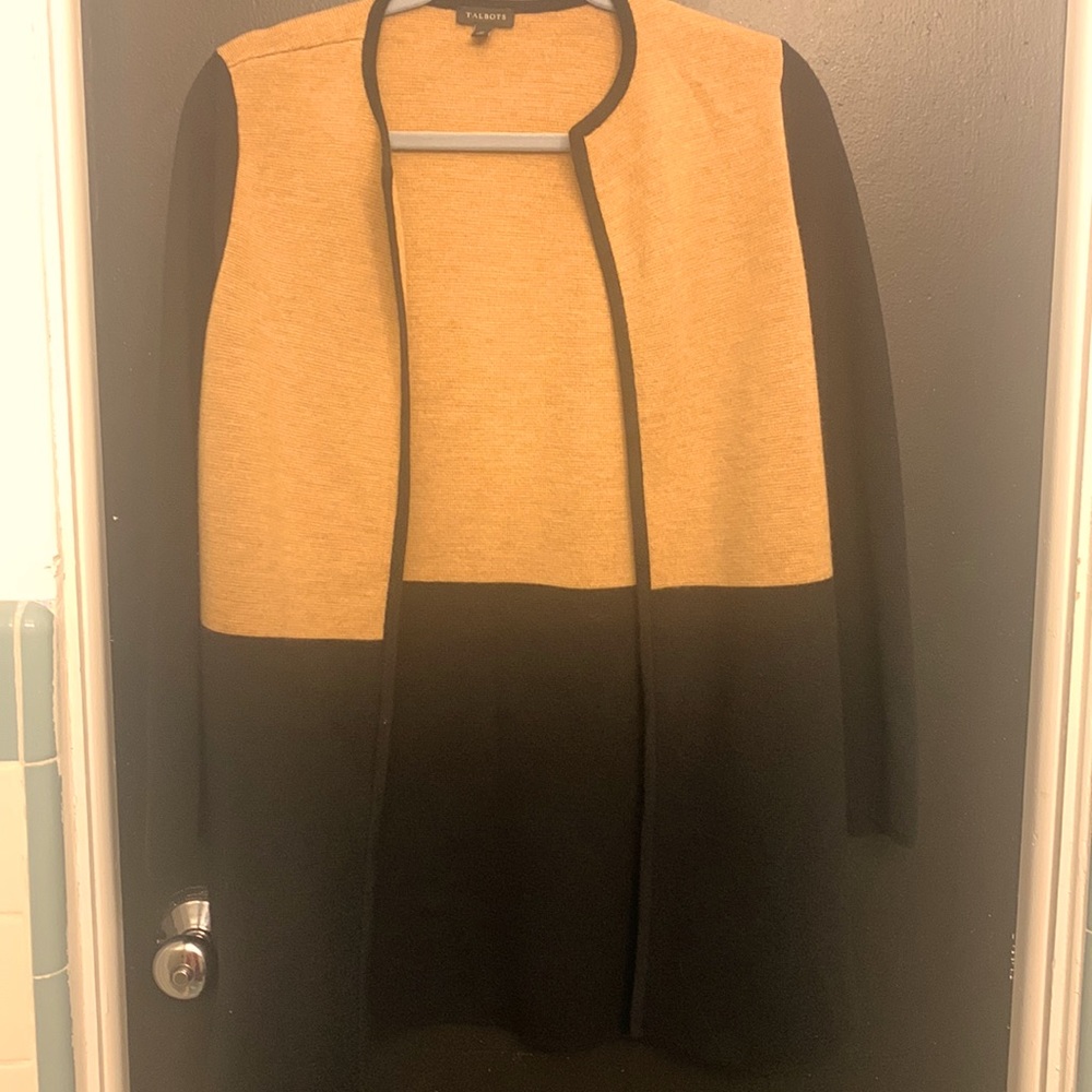 Talbots Merino Wool Colorblock Duster Sweater Jacket … - Gem